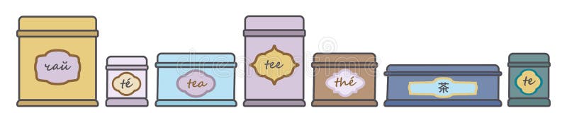 Set of Tin Boxes of Tea - Vector Illustration Stock Vector ...