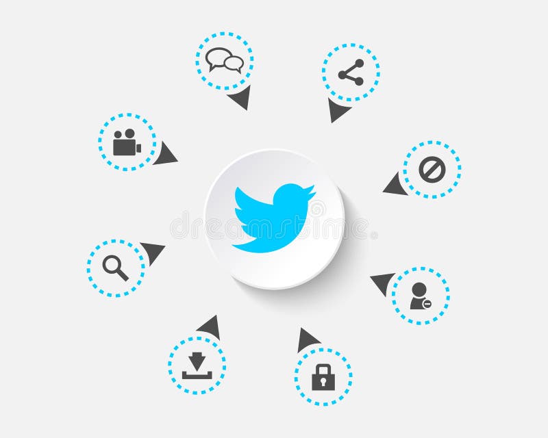 Web Twitter Application Functionality Template Editorial Stock Image ...