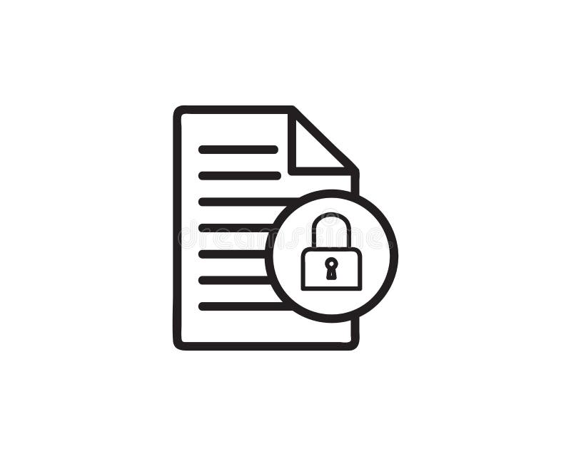 Documents Icon with Lock- Files Design Template Vector Doc Logo Icon ...