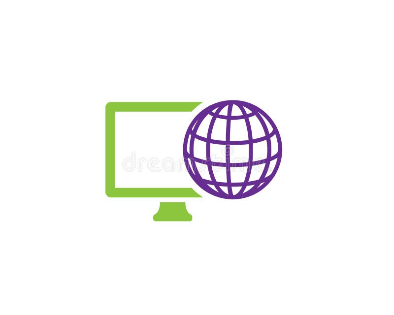 Vector LCD Icon with Web Icon- Display Icon - TV Mock-up Illustration ...