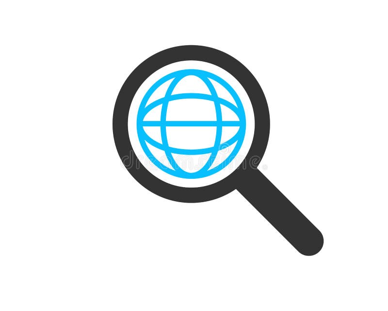 Web Vector Web Icon with Magnifying Glass Searching Editorial Image ...