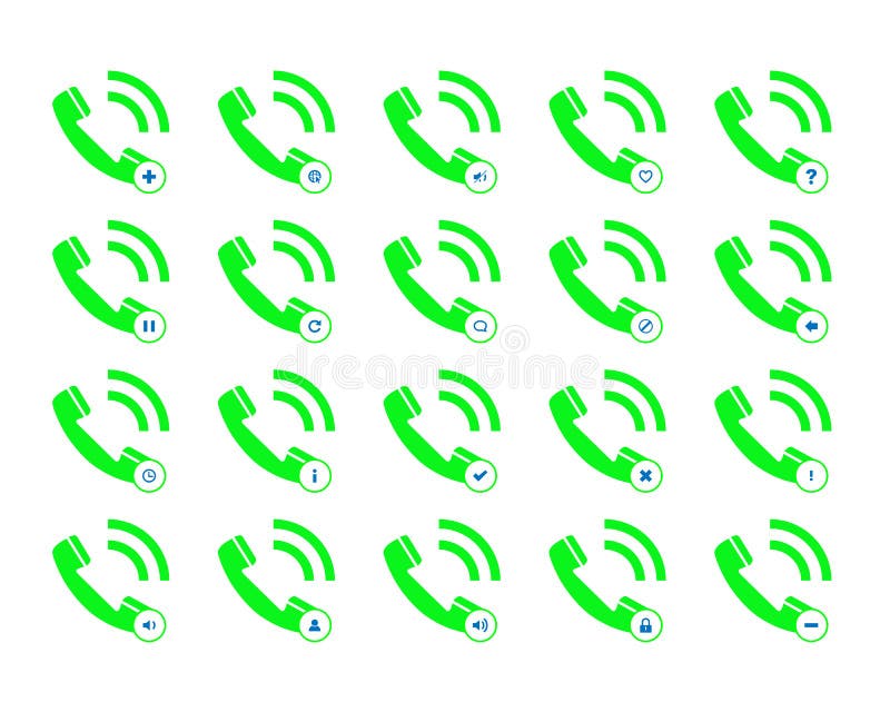 Vector Call Icon with Multiple Functionality Call Receiving Symbol ...