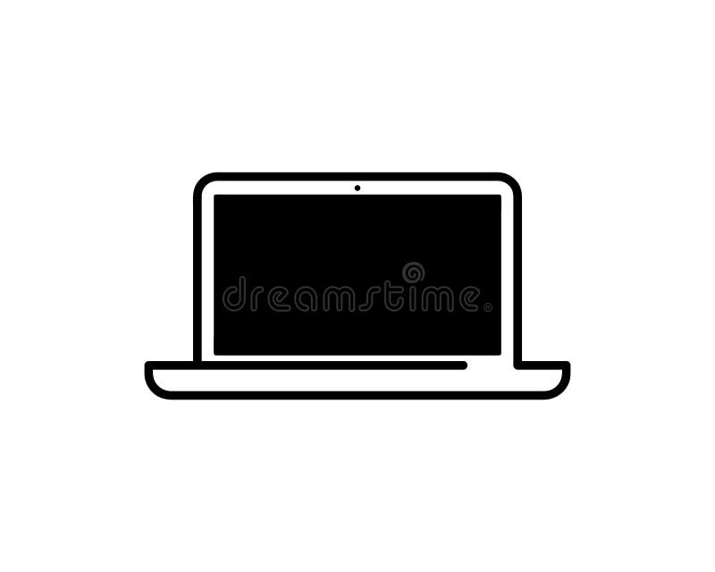Laptop Front View - Modern Glossy Laptop Isolated on White Background ...
