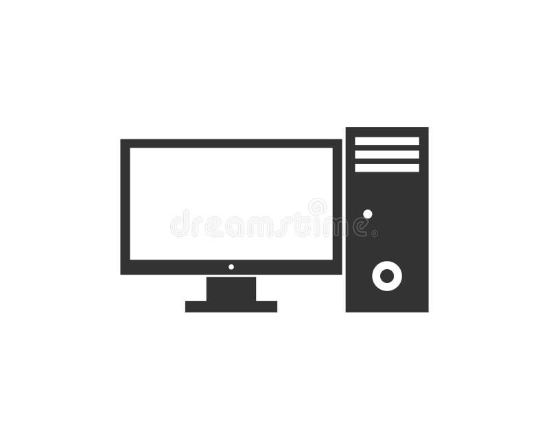 Computer Old Cartoon Illustration - Computer and CPU Grey Color Design ...