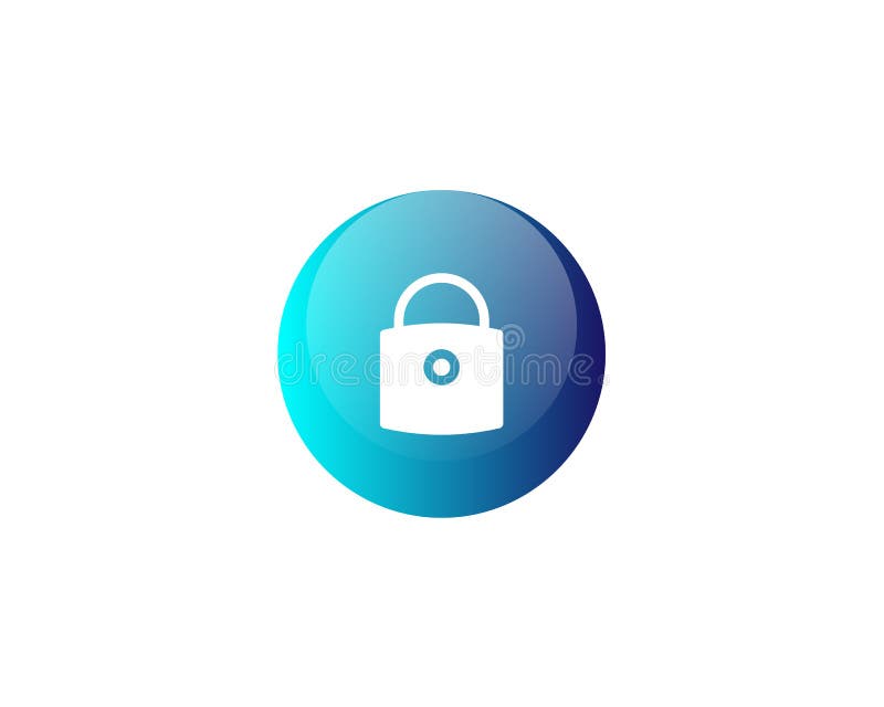 Blue Lock Icon - Vector Safe Security Symbol Stock Illustration ...