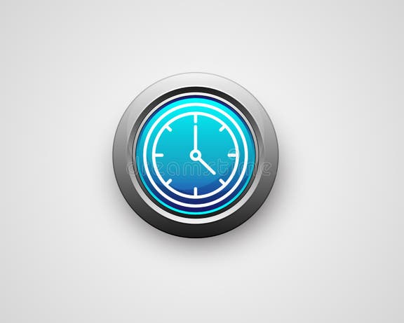 Vector Time Blue Clock - Watching Time Device -Alarm Clock Stock ...