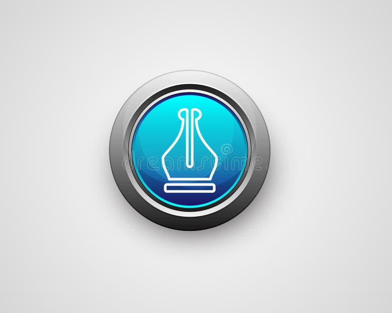 Pen Icon Fountain Pen Head Sign Button Vector File Stock Illustration ...
