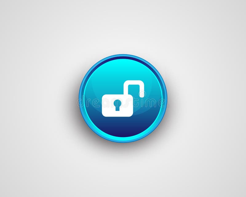 Blue Lock Icon - Vector Safe Security Symbol Stock Vector ...