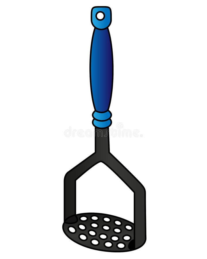 Potato Masher - Vector Full Color Illustration. Potato Press - Kitchen ...