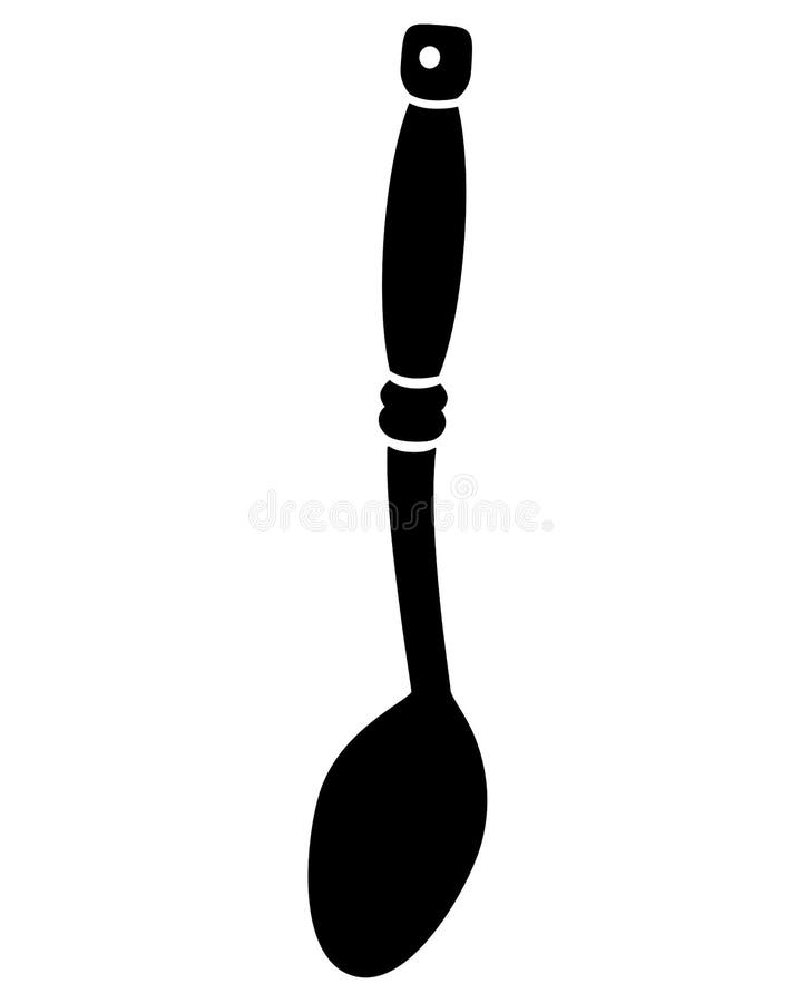 Chef`s Spoon - Large Serving Spoon - Vector Silhouette Illustration for ...
