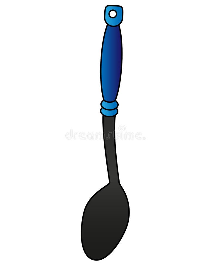 Chef`s Spoon - Large Serving Spoon - Vector Full Color Pictogram or ...