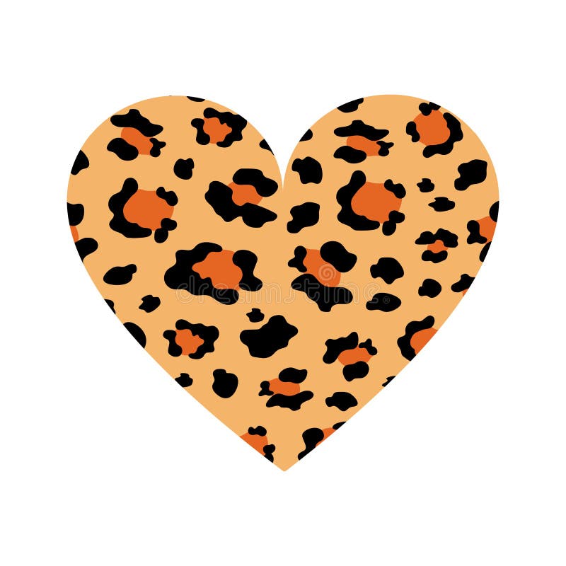 Spotted Heart on a White Background. Trendy Leopard Print Stock Vector ...