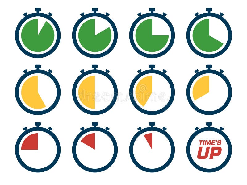 Countdown Timer Icon Set. Time Sequence Run Stock Vector - Illustration ...
