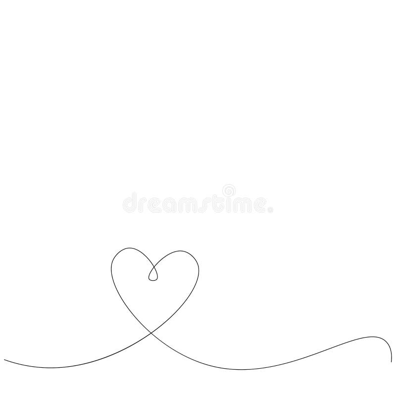 Heart Love Line Drawing, Vector Illustration Stock Vector ...