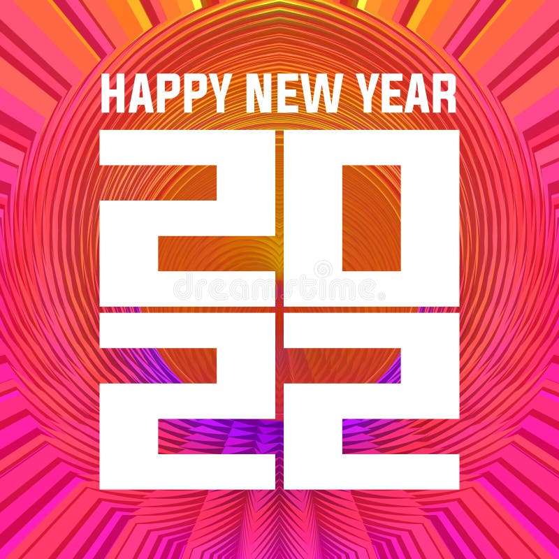 Vibrant Multicolour New Year 2022, Typography in Abstract Pattern Stock ...