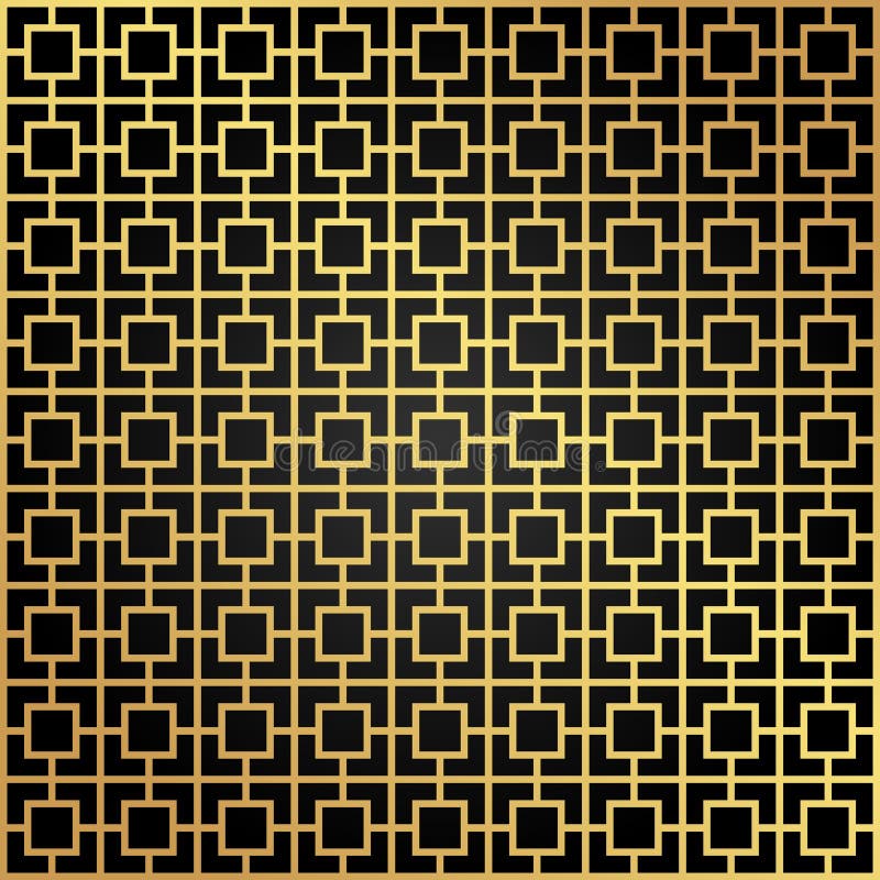 Web Golden Seamless Ornamental Pattern on Black Stock Vector ...