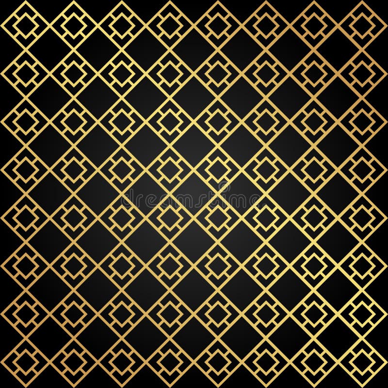 Web Golden Seamless Ornamental Pattern on Black Stock Vector ...