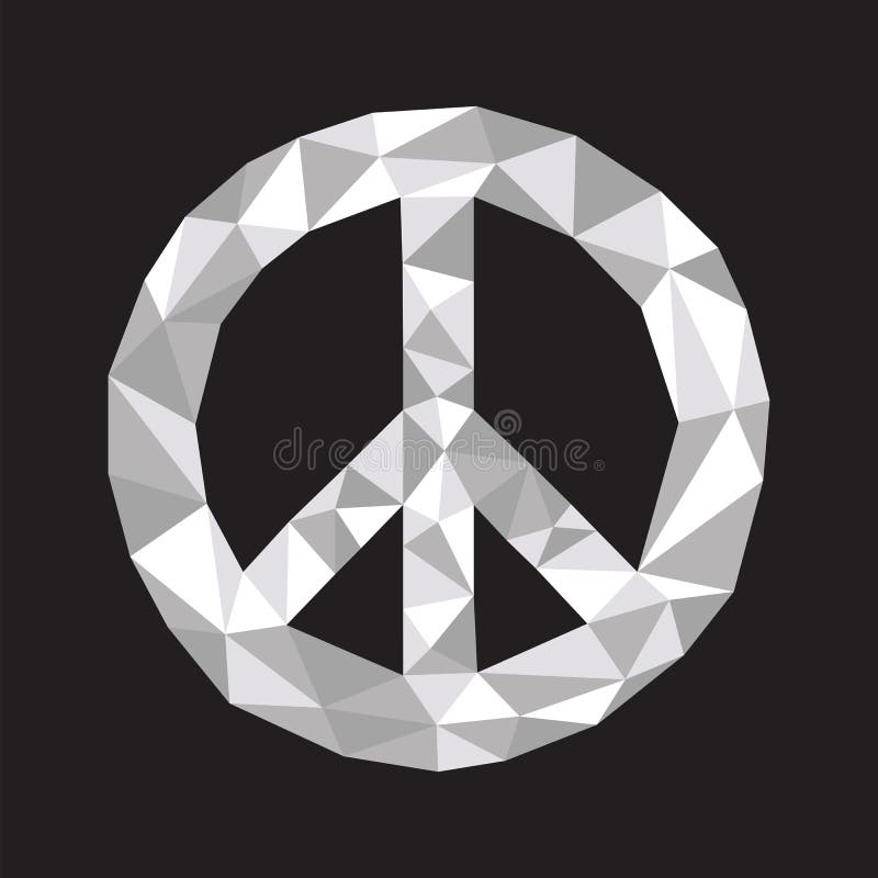 Polygonal Geometric Crystal Peace Symbol Stock Vector - Illustration of ...