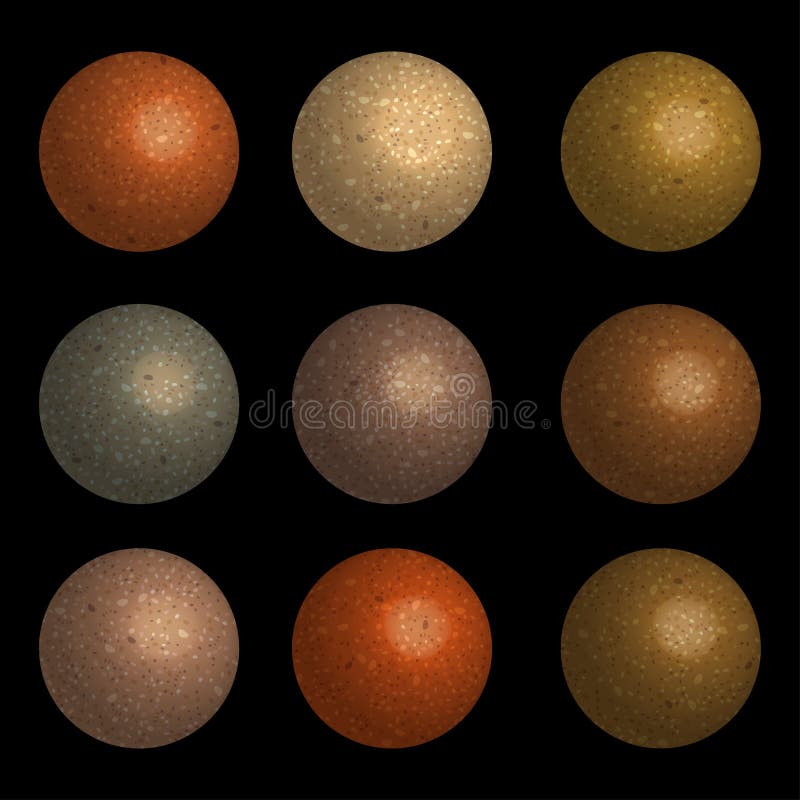 Set of Stone Textured Spheres - Vector Illustration Stock Vector ...
