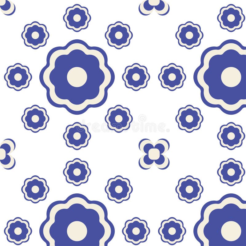 Seamless Pattern. Blue Flowers on White Background. Print Textile ...