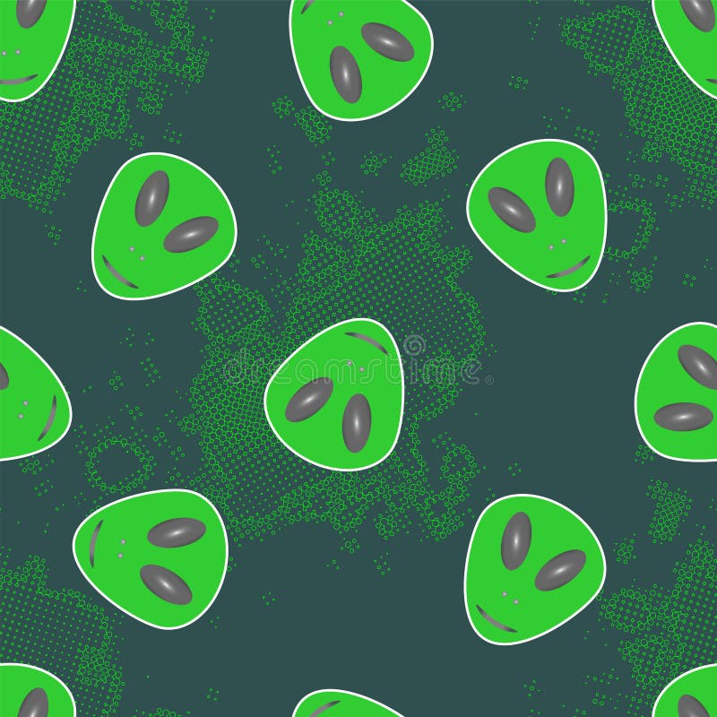 Pattern for Textiles with Aliens and Grunge Texture Stock Vector ...