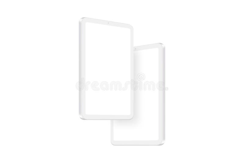 Modern Clay Tablet Computers Mockups with Blank Screens, Side ...