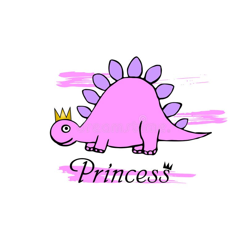 Princess Girl Pink Dinosaur Stock Illustrations – 176 Princess Girl ...
