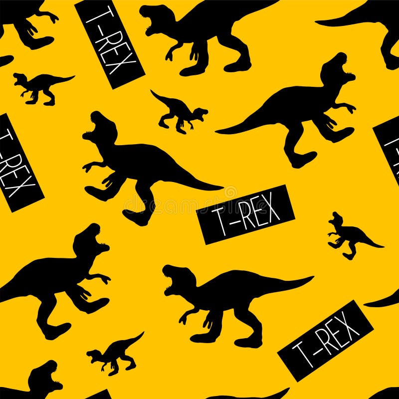 Black Dinosaurs and Text T-rex Stock Vector - Illustration of pattern ...