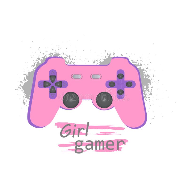 Illustration for Fashion Design with Pink Game Joystick and Text Stock ...