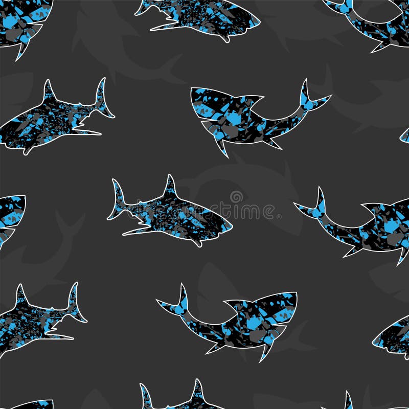 Sharks Repeat Pattern Stock Illustrations – 187 Sharks Repeat Pattern ...