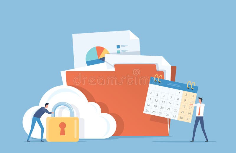 Flat Business Technology Cloud Server Service Storage Backup Concept ...