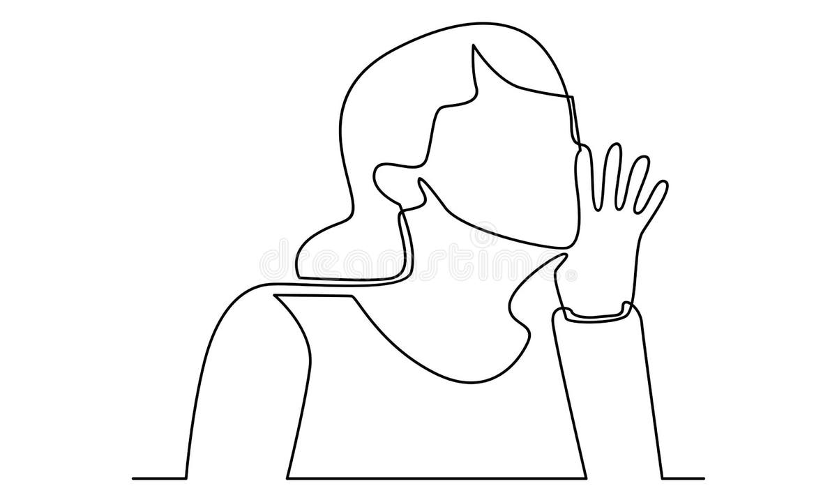 Line Drawing Woman Shouting Stock Illustrations – 305 Line Drawing ...