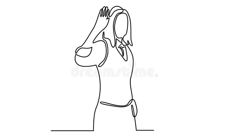 People Line Drawing Waving Stock Illustrations – 294 People Line ...