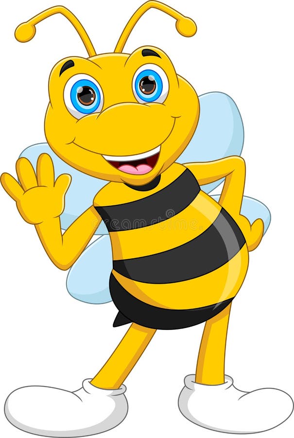 Funny Bee Cartoon Waving Stock Illustrations – 514 Funny Bee Cartoon ...