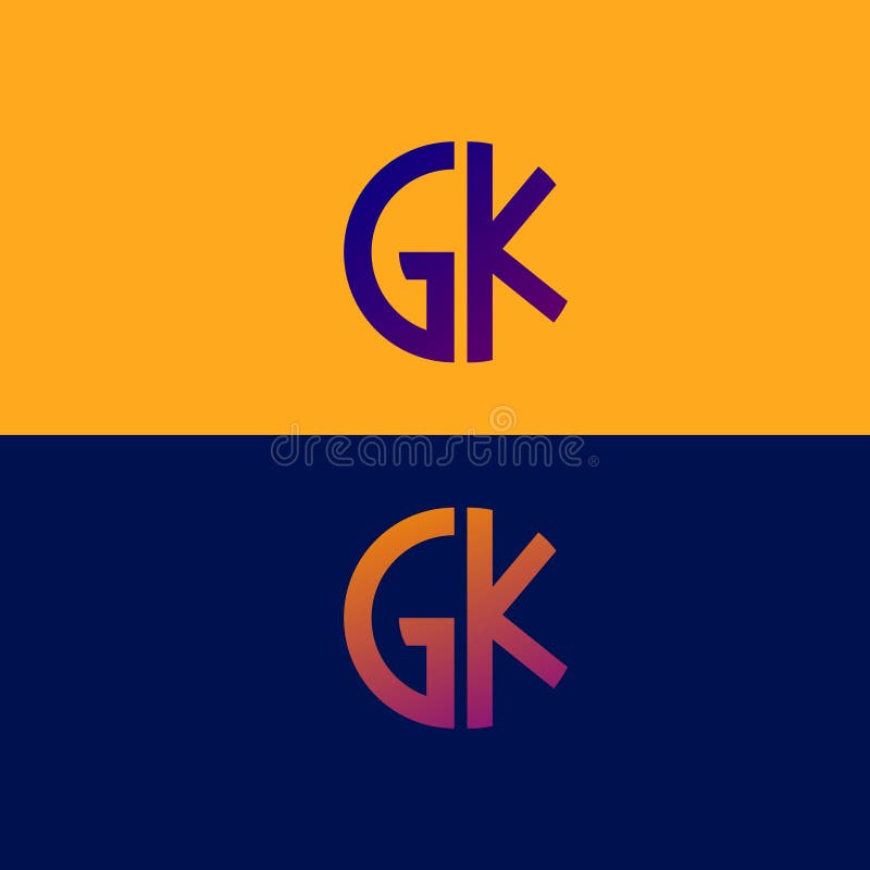 GK Initial Letter Logo Vector Template | Creative Modern Monogram ...