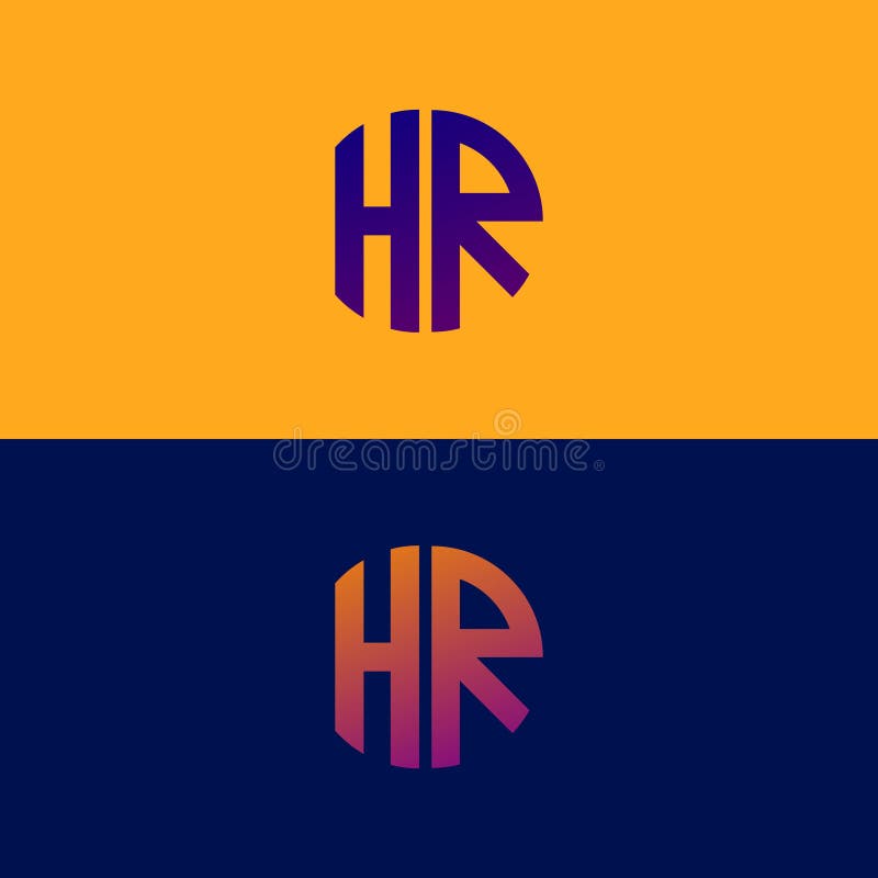 HR Initial Letter Logo Vector Template | Creative Modern Monogram ...