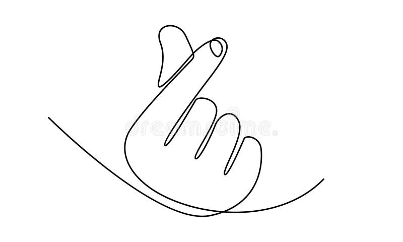 Continue Line of Hand Love Sign Stock Vector - Illustration of shape ...
