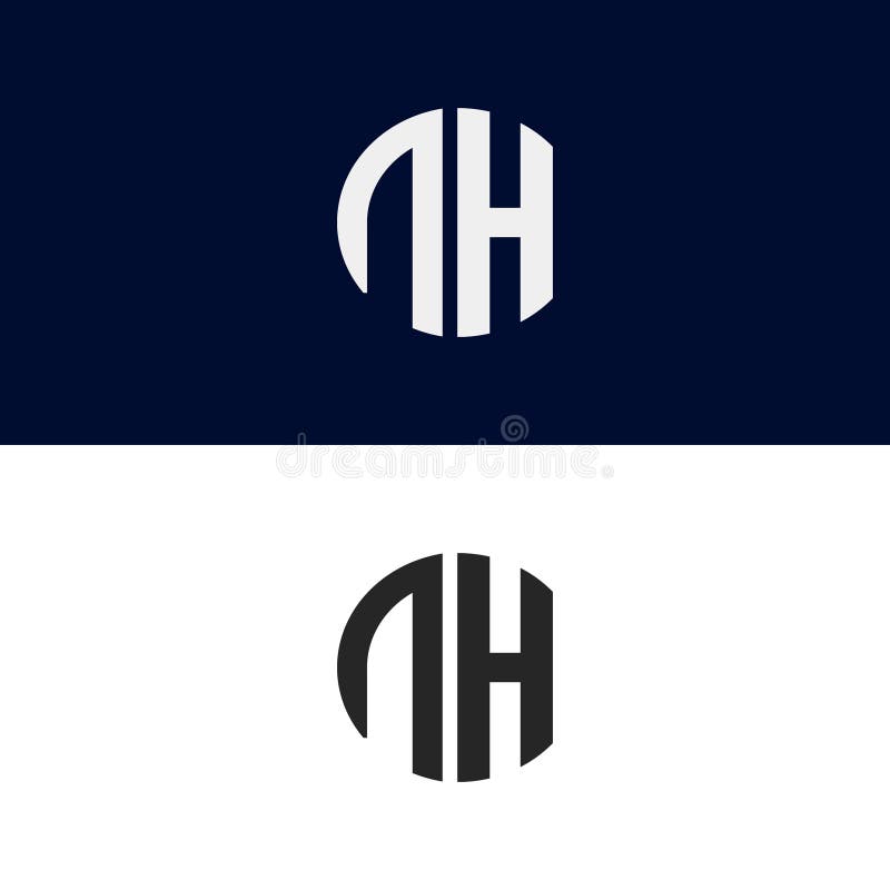 NH Initial Letter Logo Vector Template | Creative Modern Monogram Circle Logo Stock Vector ...