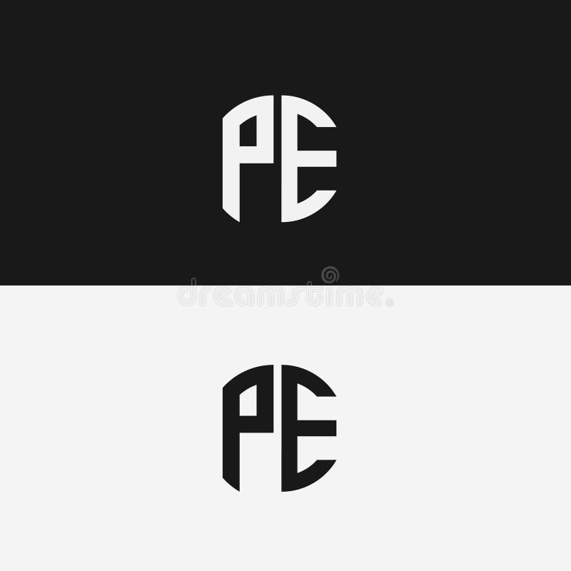 PE Initial Letter Logo Vector Template | Creative Modern Monogram ...
