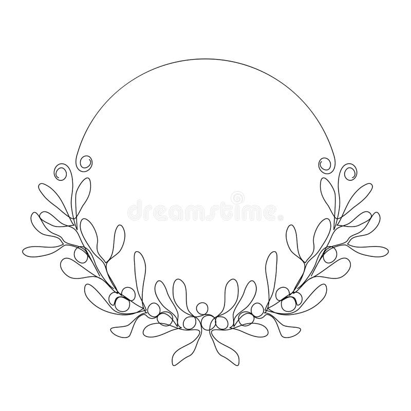Mistletoe One Line Drawing Stock Illustrations – 106 Mistletoe One Line ...