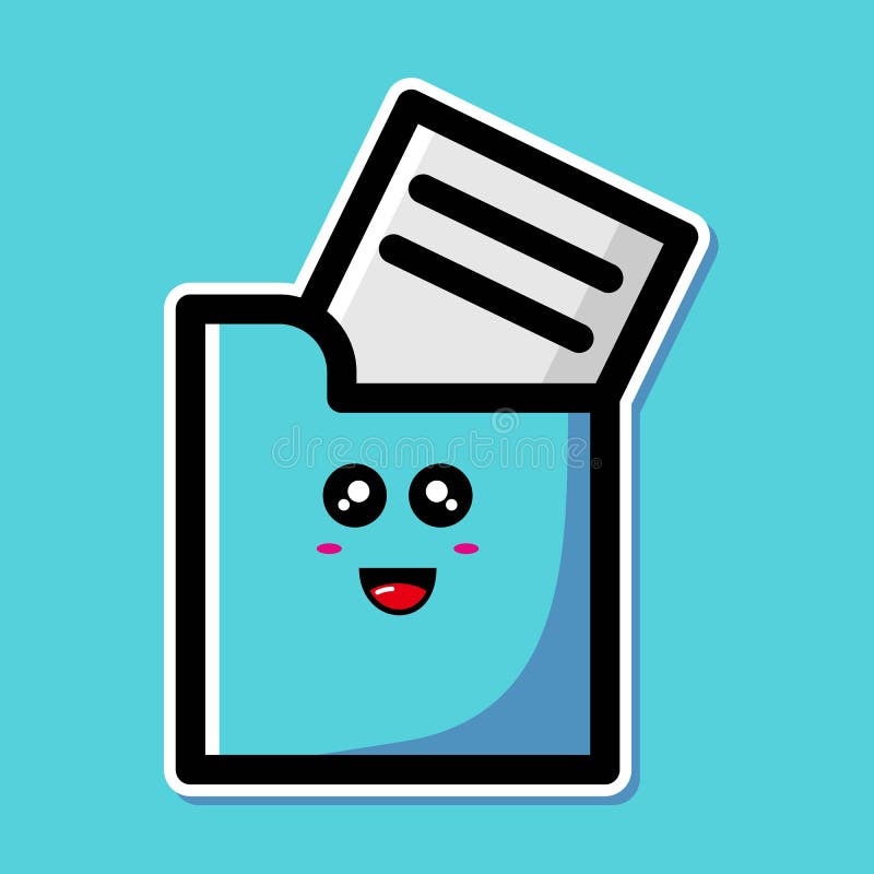 Cute folder mascot design stock vector. Illustration of design - 234302319