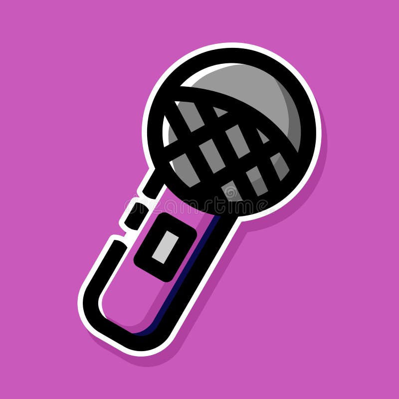 Cute Microphone Icon. Simple Vector. Stock Vector - Illustration of ...