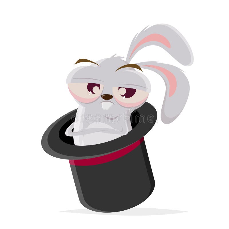Funny Cartoon Rabbit in a Hat Stock Vector - Illustration of easter ...