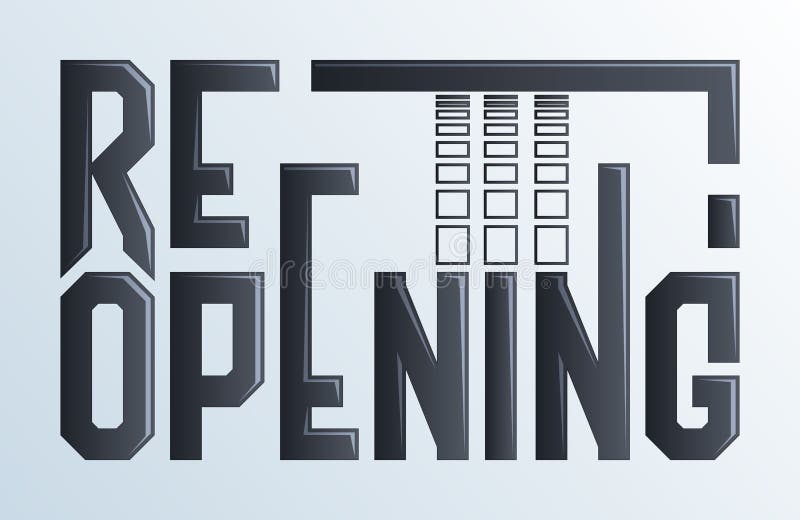 Re Opening Typographic Lettering Design Concept. Stock Vector ...