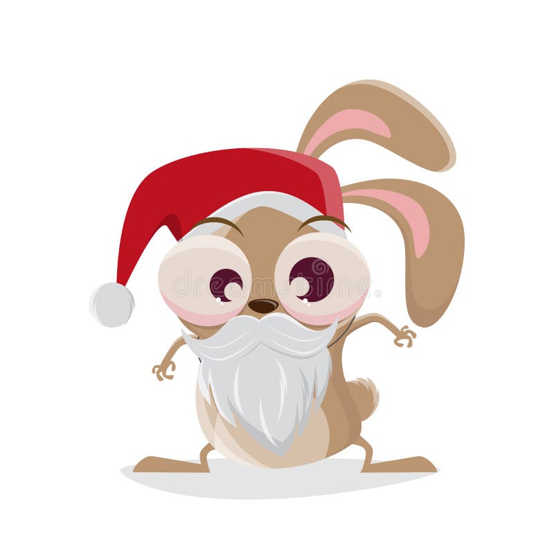Cartoon Rabbit in Santa Claus Costume Stock Vector - Illustration of ...