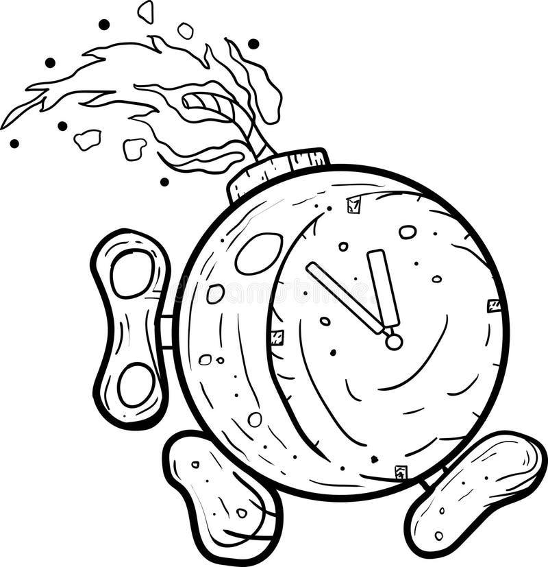 Line art time bomb stock vector. Illustration of suitable - 235081577
