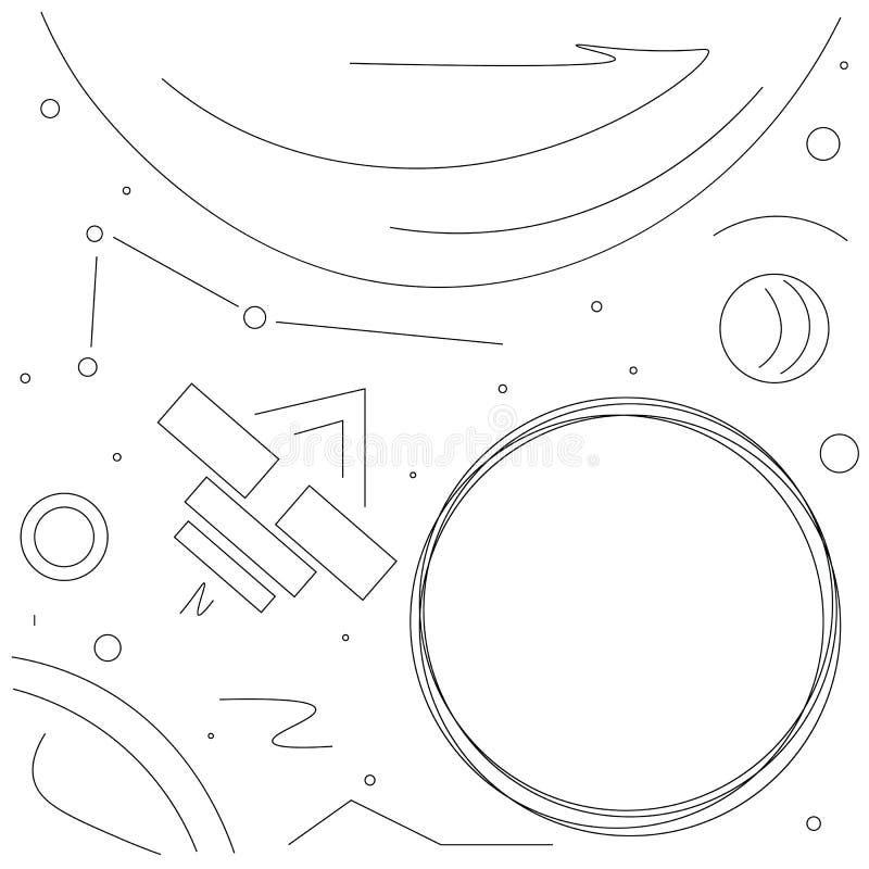 Cosmic Drawing: Stylized Solar System, Orbits, Planets, Space Structure ...