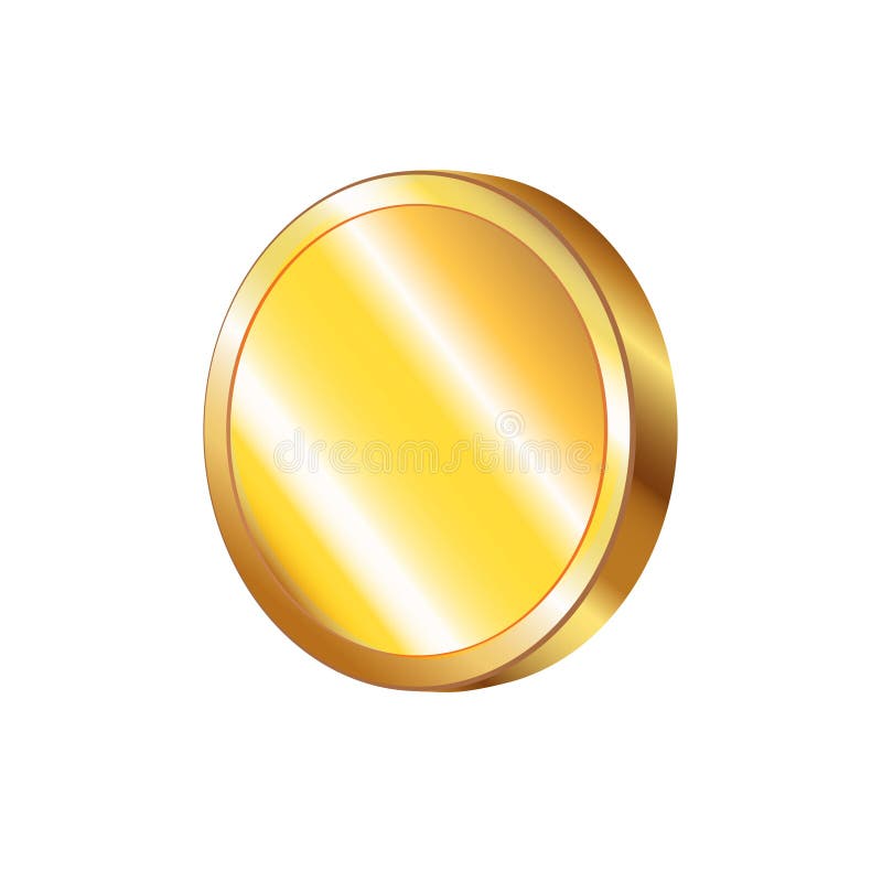 Vector 3d Realistic Gold Coin Close Up Isolated on White Background ...