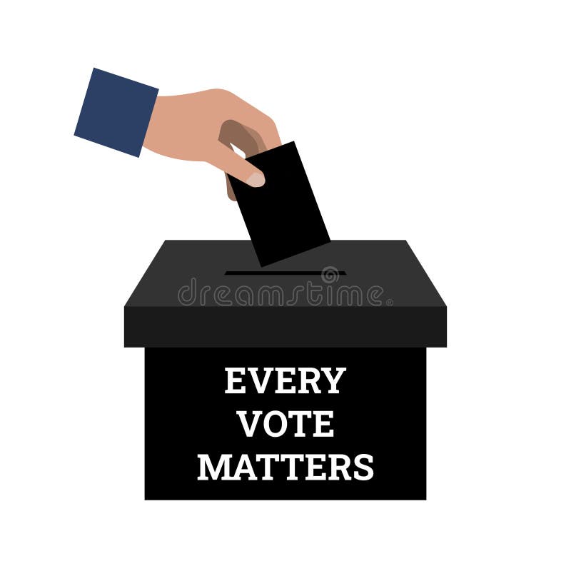 Hand Voting Ballot Paper Box. Every Vote Matters Stock Vector ...