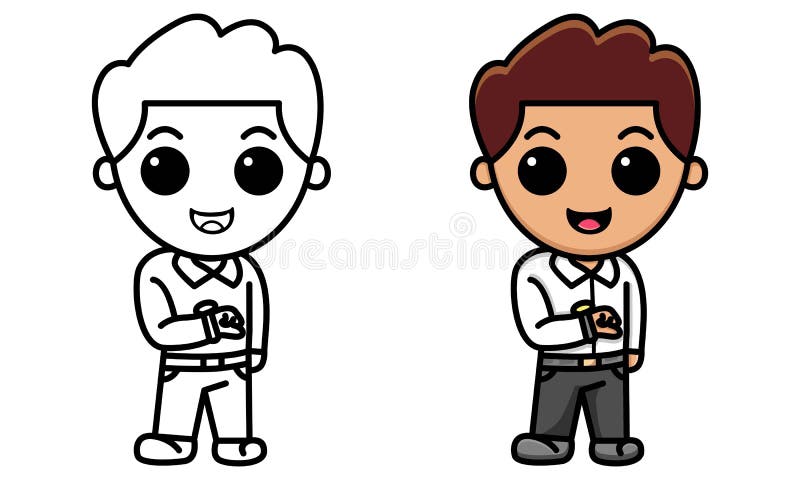 Businessman Look at His Watch To Check the Time Coloring Page for Kids ...